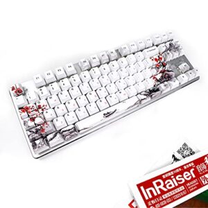 MOLGRIA Keycaps 110 Set for Full Size Mechanical Keyboard, Custom PBT OEM Profile Key caps Japanese Style with Keycap Puller for Cherry MX 104/87/71/61 60 Percent Keyboard(Plum Blossom)