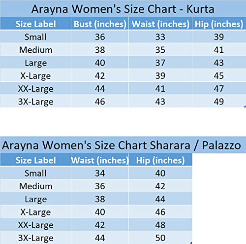 Arayna Women's Cotton Printed Straight Kurti Palazzo Pants Set With Dupatta, Blue, XX-Large