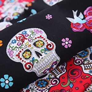 NC 3Pcs Halloween Printed Fabric Patchwork Halloween Theme Sewing Fabric Quilting Fabric Fat Quarters Fabric Scraps Sewing Fabric Fabric Bundles DIY Craft Party Supplies