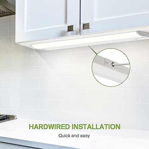 ASD LED Under Cabinet Lighting, 48 inch 24W 1758 LM, Dimmable Hardwired Under Cabinet Lights for Kitchen, 3000K Soft/4000K Cool/5000K Daylight, Under Counter Light Fixtures, ETL Energy Star White