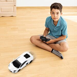 SainSmart Jr. x Rastar Remote Control Car, 1:24 Scale Aventador Coupe Race Toy Car, RC Hobby Model Vehicle for Boys, Girls and Adults, White