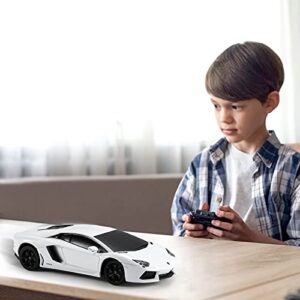 SainSmart Jr. x Rastar Remote Control Car, 1:24 Scale Aventador Coupe Race Toy Car, RC Hobby Model Vehicle for Boys, Girls and Adults, White