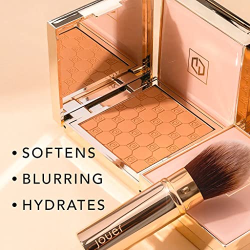 Jouer Soft Focus Hydrate & Setting Powder - Pressed Powder with Matte Finish - Blurs Fine Lines and Pores - Set Face Makeup Foundation or Concealer - For All Skin Tones, Light