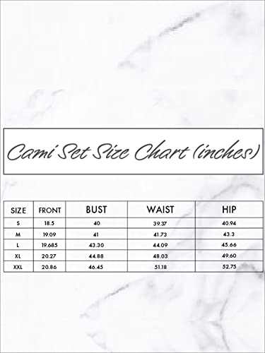 Belle's Design Women's Sexy Floral Satin Silk Cami Shorts set 2 Piece Pajama Bridal Lingerie Sleepwear (White, X-Large)