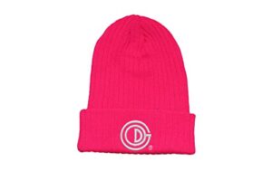 god created 3d logo rib knit beanie (hot pink)