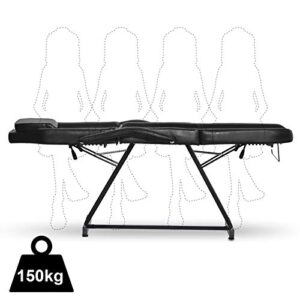 Paddie Professional Tattoo Bed Chair Adjustable Folding with Storage Pocket and Towel Hook for Client/Esthetician, Spa/Facial Care/Lash Extension/Massage/Medical/Treatment, Black