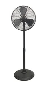 hunter 90444z adjustable 3 speed retro pedestal stand floor fan, 80 degree oscillation, 16", oil-rubbed bronze