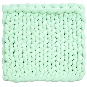 Casaphoria Chunky Yarn for Hand Arm Knitting Blanket,Super Soft Giant Yarn Cotton Tube Yarn,Washable Velvet Jumbo Crochet DIY Yarn for Pet Bed,Bulky Yarn for Pillow(Green,2Lbs)