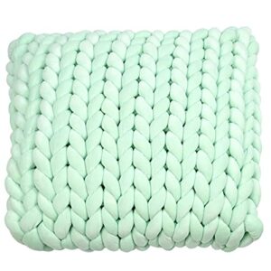 Casaphoria Chunky Yarn for Hand Arm Knitting Blanket,Super Soft Giant Yarn Cotton Tube Yarn,Washable Velvet Jumbo Crochet DIY Yarn for Pet Bed,Bulky Yarn for Pillow(Green,2Lbs)