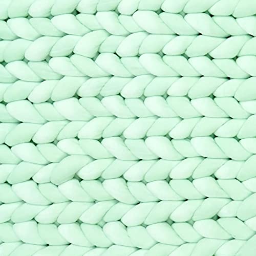 Casaphoria Chunky Yarn for Hand Arm Knitting Blanket,Super Soft Giant Yarn Cotton Tube Yarn,Washable Velvet Jumbo Crochet DIY Yarn for Pet Bed,Bulky Yarn for Pillow(Green,2Lbs)