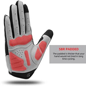 ROCKBROS Cycling Gloves for Men Mountain Bike Gloves Bicycle Gloves SBR Pad Anti-Slip Road Riding Gloves for Spring, Autumn Breathable Sports Gloves