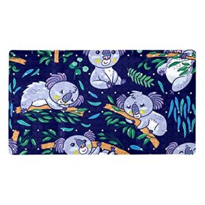 lilibeely bathtub non-slip mat baby bath tub mat anti-slip with suction cups koala blue cute bathroom tubs massage shower mat