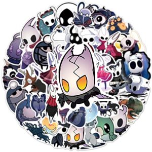 Hollow Knight Game Stickers| 50 Pcs | Larger Vinyl Waterproof Stickers for Laptop,Bumper,Water Bottles,Computer,Phone,Hard hat,Car Stickers and Decals, Game Stickers for Kid Teen Adult (HK)