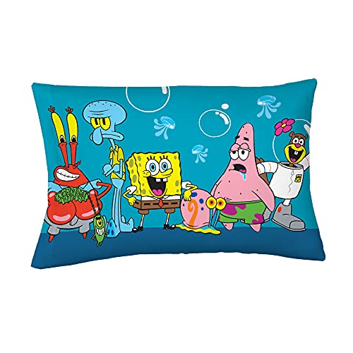 Franco Kids Bedding Super Soft Microfiber Reversible Pillowcase, 20 in x 30 in, Spongebob Squarepants