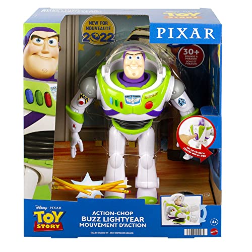 Mattel Toy Story 4 Movie Toys, Buzz Lightyear Talking Action Figure with Karate Chop Motion and 20 Phrases and Sounds