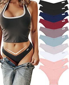 finetoo 10 pack womens cotton underwear sexy stretch bikini panties low rise hipster ladies soft v-waist cheeky s-xl