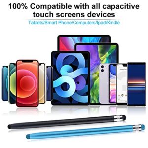 Stylus Pens for Touch Screens (2 Pcs), Capacitive Stylus 2 in 1 Tips Sensitivity Pen for iPad iPhone Tablets Samsung Galaxy All Universal Touch Screen Devices - Black/Blue