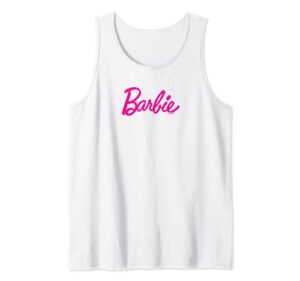 barbie classic pink logo tank top