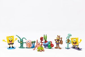 dom-dom spongebob squarepants action figures set and cake toppers - 8 pieces best spongebob squarepants party supplies - spongebob bikini bottom figurines