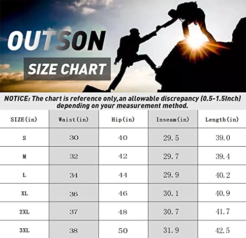 OUTSON Mens Fashion Joggers Sports Pants Casual Cotton Cargo Pants Gym Sweatpants Trousers Mens Long Pant Khaki