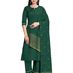 Indian Kurti for Womens With Pant Dupatta | Rayon Foil Printed Dress Kurtis Kurta For Women Dress Green