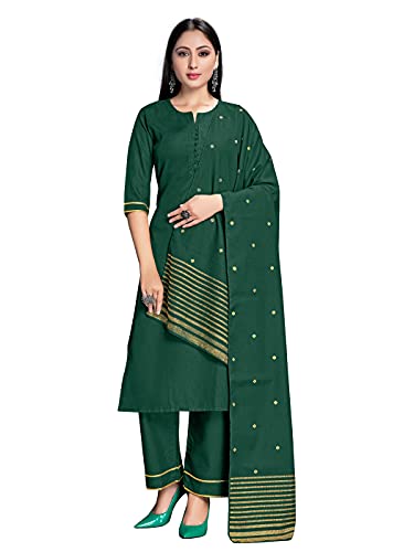 Indian Kurti for Womens With Pant Dupatta | Rayon Foil Printed Dress Kurtis Kurta For Women Dress Green