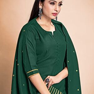 Indian Kurti for Womens With Pant Dupatta | Rayon Foil Printed Dress Kurtis Kurta For Women Dress Green