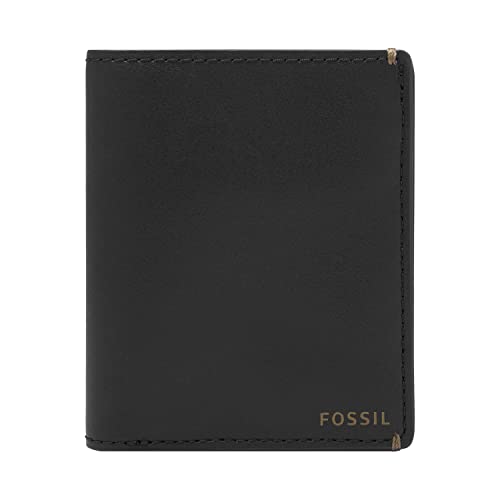 Fossil Men's Joshua Vegan Cactus Slim Minimalist Bifold Front Pocket Wallet, Black, (Model: ML4462001)