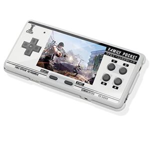 family pocket handheld game console emulator console, hd av output, 3.0-inch hd screen, with 16g tf card, 5000 classic games, adult and children portable video game console gifts (grey)