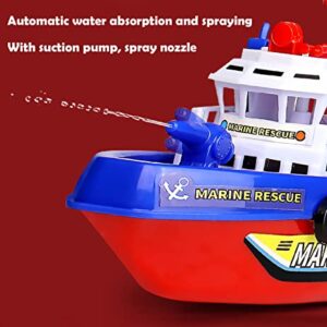 Bath Toys Yacht Toy in tub, Gift for Kids Pool Toy Light Up Float Bathtub Toy Boat with Water Sprinkler