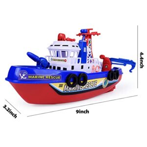 Bath Toys Yacht Toy in tub, Gift for Kids Pool Toy Light Up Float Bathtub Toy Boat with Water Sprinkler