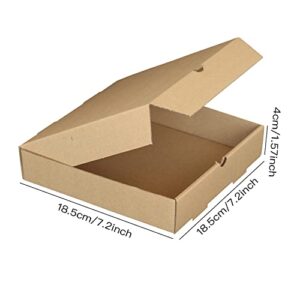 15 Pcs Pizza Boxes, 7.3 x 7.3 x 1.57" Kraft Corrugated Pizza Boxes Cardboard Boxes Take Out Containers Gift Packing Boxes Takeaway Mailing Shipping Storage Boxes for Pizza, Cake, Cookies, Food (7 inch)