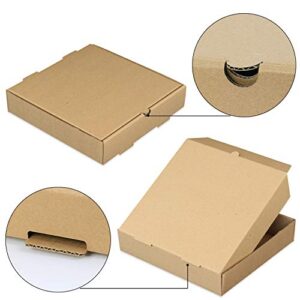 15 Pcs Pizza Boxes, 7.3 x 7.3 x 1.57" Kraft Corrugated Pizza Boxes Cardboard Boxes Take Out Containers Gift Packing Boxes Takeaway Mailing Shipping Storage Boxes for Pizza, Cake, Cookies, Food (7 inch)