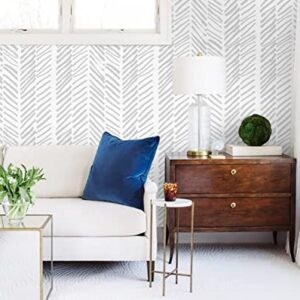 Guvana Line Peel and Stick Wallpaper Gray and White 17.7"x118" Self Adhesive DIY Removable Stripe Contact Paper Decorative for Livingroom Bedroom Wall Covering