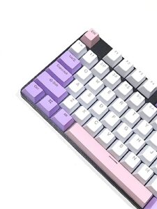 tzbbl 104 keycaps set | backlit abs keycaps for mx mechanical keyboard-oem profile for 61 87 104 mechanical keyboard (104, pink+white+purple)