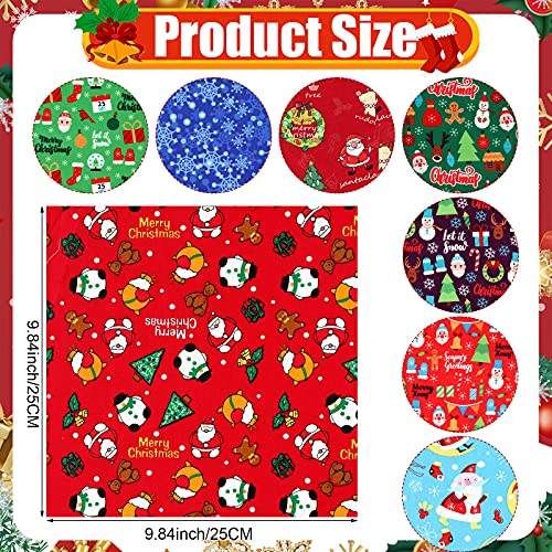 42 Pieces Christmas Fabric Bundles Sewing Quilting Fabric 10 x 10 Inch Christmas Santa Elk Snowflake Printing Fabric Squares Craft Fabric for Patchwork Sewing DIY Craft Christmas Party Supplies