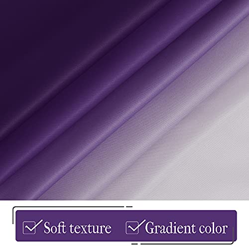 PONY DANCE Purple Curtains for Bedroom - Double-Layered White and Lilac Ombre Blackout for Living Room, Room Darking,52 x 84 Inch, 2 Pieces