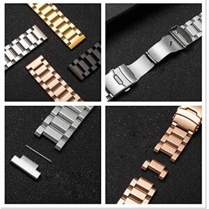 Stainless Steel Watch Band Metal Quick Release Watch Strap for Men Women Replacement Wristband General Adjustable Solid Metal Straight End Bracelet 18mm 19mm 20mm 21mm 22mm 23mm 24mm 25mm (19mm,Rose Gold)