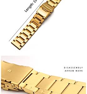 Stainless Steel Watch Band Metal Quick Release Watch Strap for Men Women Replacement Wristband General Adjustable Solid Metal Straight End Bracelet 18mm 19mm 20mm 21mm 22mm 23mm 24mm 25mm (19mm,Rose Gold)