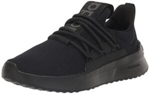 adidas men's lite racer adapt 5.0 running shoe, black/black/grey (wide), 10.5