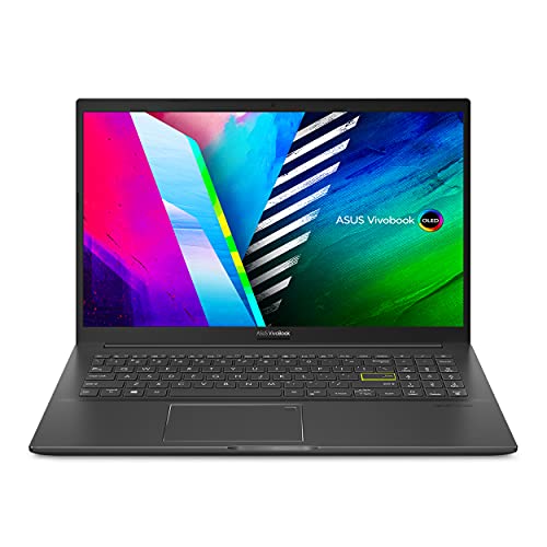 ASUS VivoBook 15 OLED K513 Thin & Light Laptop, 15.6 OLED Display, Intel i5-1135G7 CPU, NVIDIA GeForce MX350 GPU, 8GB RAM, 512GB PCIe SSD, Fingerprint Reader, Windows 10 Home, Indie Black, K513EQ-PB56