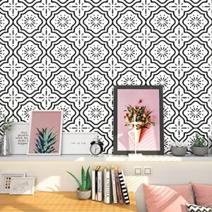 peel and stick wallpaper boho contact paper for cabinets black and white wallpaper for bedroom geometric wallpaper self-adhesive wallpaper kitchen wallpaper drawer liner waterproof vinyl 17.5“×78.7”