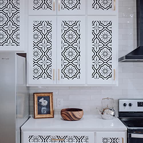 Peel and Stick Wallpaper Boho Contact Paper for Cabinets Black and White Wallpaper for Bedroom Geometric Wallpaper Self-Adhesive Wallpaper Kitchen Wallpaper Drawer Liner Waterproof Vinyl 17.5“×78.7”