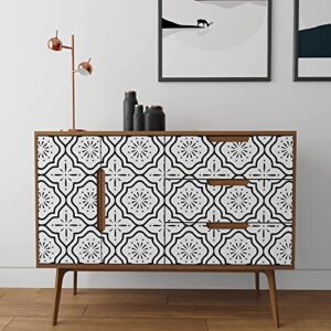 Peel and Stick Wallpaper Boho Contact Paper for Cabinets Black and White Wallpaper for Bedroom Geometric Wallpaper Self-Adhesive Wallpaper Kitchen Wallpaper Drawer Liner Waterproof Vinyl 17.5“×78.7”