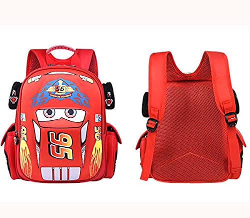 QWZY Kid Toddler Boys Girls Backpack Waterproof Cartoon Truck Car Child Snack School Bag Kindergarten Backpack (Red)