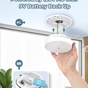 SITERWELL Hardwired Interconnected Smoke Detector, Photoelectric Smoke Alarm with 9V Backup Battery, Fire Alarm with Test/Silence Button, GS517, 4 Packs