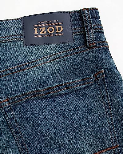 IZOD Men's Jeans | Comfort Stretch Denim Jeans | Casual Relaxed Fit Jeans for Men, Size 38W x 30L, Frost Blue