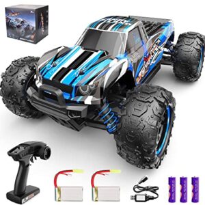 qfc rc cars 1:18 scale remote control car, 4wd high speed 40+ km/h off road rc monster vehicle truck, all terrains electric toy trucks with two rechargeable batteries for boys kids and adults