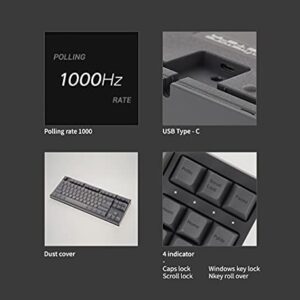 MSTONE Groove T 87 Keys THOCC Noise Cancelling Mechanical Keyboard,Backlighting,Cherry Profile PBT Keycap,Dye Subbed Legends,USB-C Cable,Space Saving,for Windows and Mac,Gateron Silent Brown