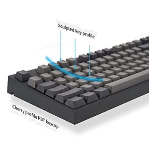 MSTONE Groove T 87 Keys THOCC Noise Cancelling Mechanical Keyboard,Backlighting,Cherry Profile PBT Keycap,Dye Subbed Legends,USB-C Cable,Space Saving,for Windows and Mac,Gateron Silent Brown